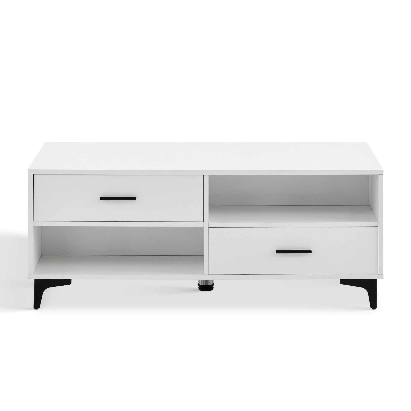 Adamo Modern Coffee Table - Storage Table with Drawers & Open Shelves ...
