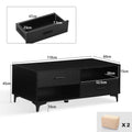 Adamo Modern Coffee Table - Storage Table with Drawers & Open Shelves ...