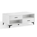 Adamo Modern Coffee Table - Storage Table with Drawers & Open Shelves ...