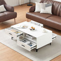 Adamo Modern Coffee Table - Storage Table with Drawers & Open Shelves ...