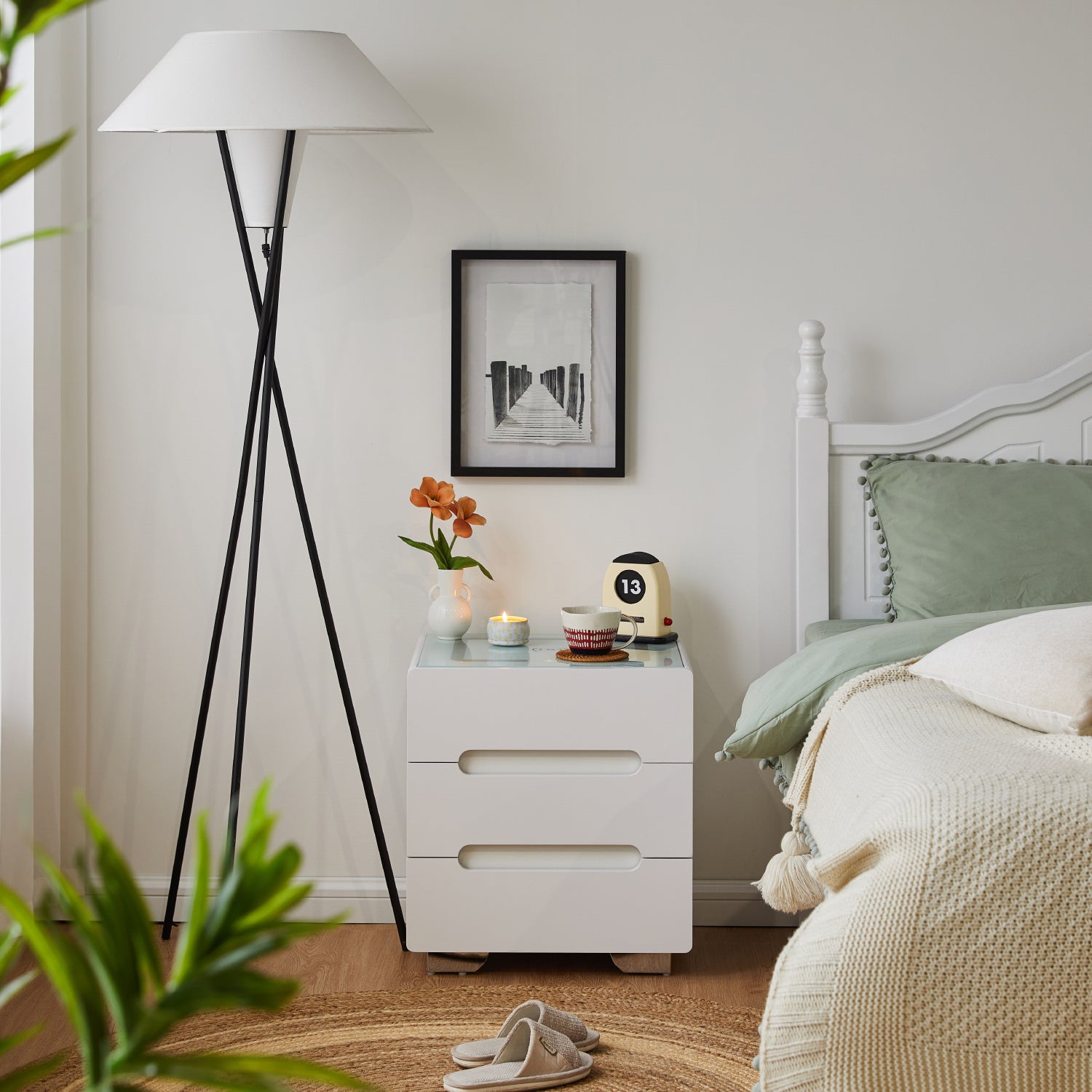Nightstand with light store