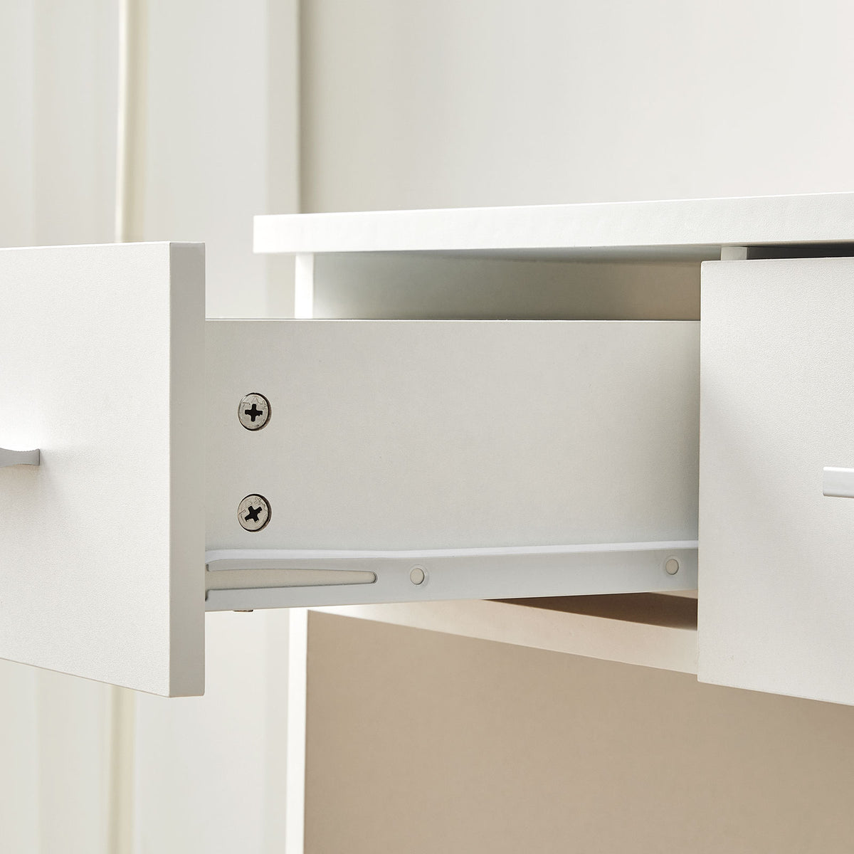 White Hollywood Dressing Table Set with Mirror & Lights, Vanity Desk ...